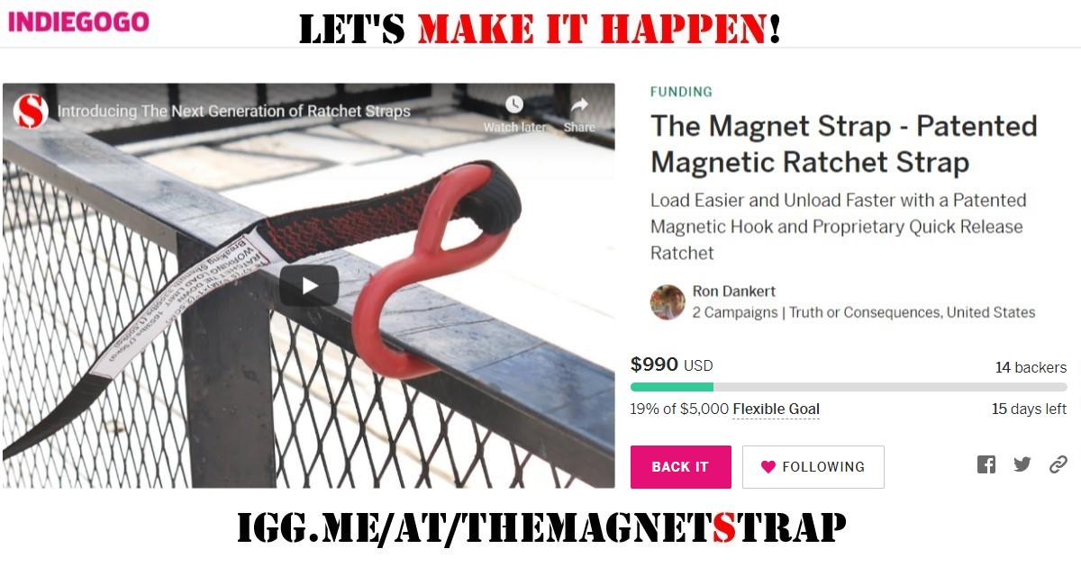 The Magnet Strap - Patented Magnetic Ratchet Strap by Ron Dankert ...