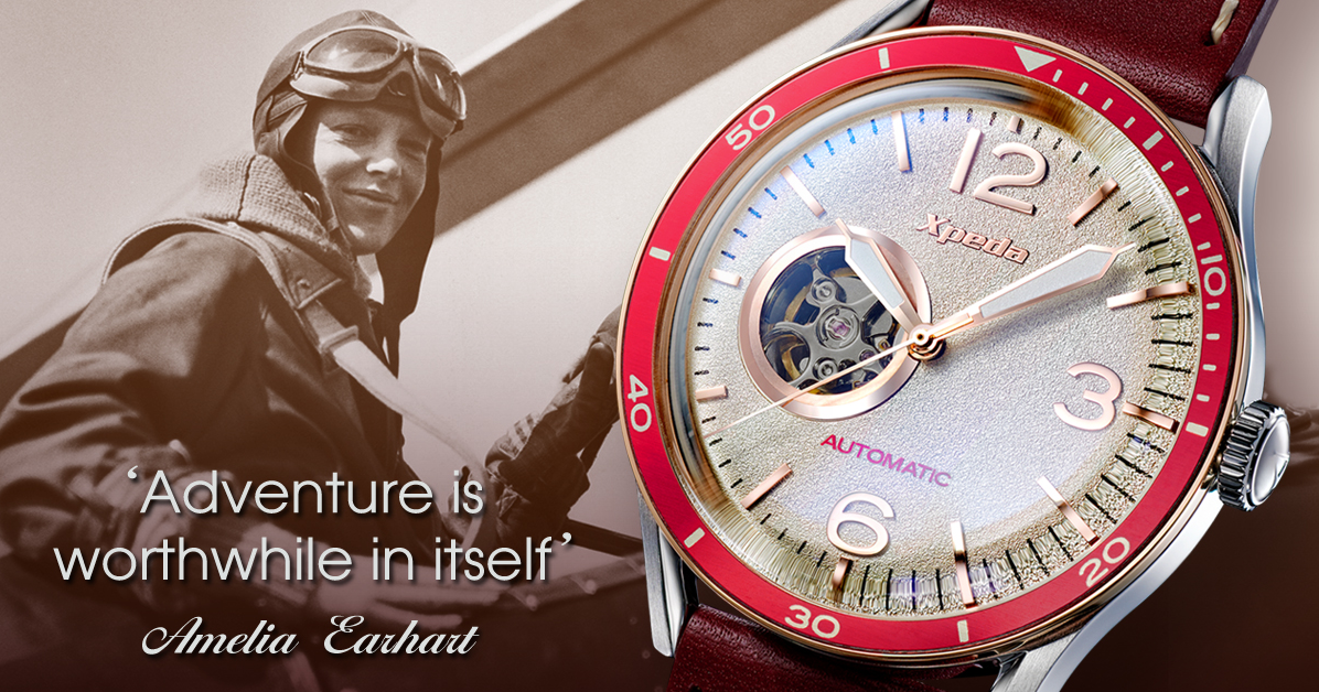Aviation Legend Inspired Watch-Amelia Pilot Watch by Xpeda Watch ...
