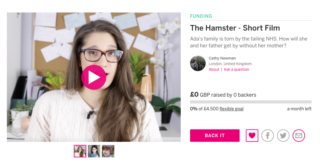 The Hamster - Short Film by Cathy Newman - Indiegogo