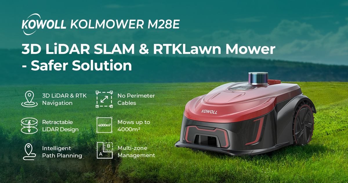 KOWOLL M28E: 3D LiDAR SLAM & RTK Robot Lawn Mower by KOWOLL Garden ...