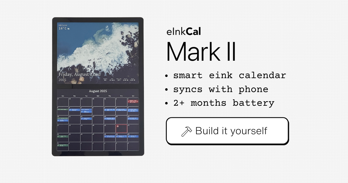 eInkCal - World's First Smart Color E-Ink Calendar by Justin McArdle ...
