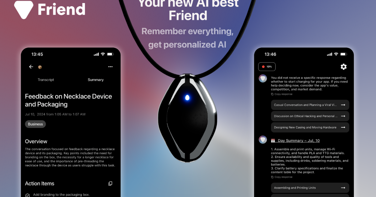 Friend: Open Source AI Recording Necklace by Nik Shevchenko - Indiegogo