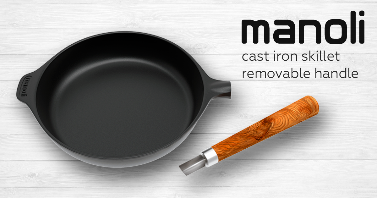MANOLI Cast Iron Skillet with Removable Handle by Baha Team - Indiegogo