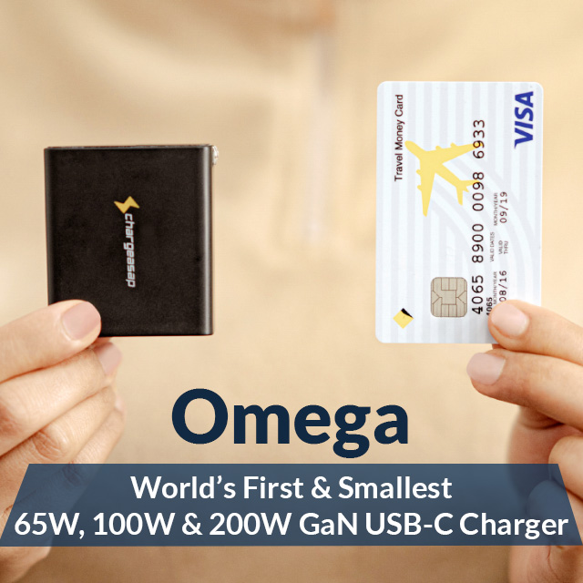Omega: World's Smallest 100W & 200W USB-C Charger by Chargeasap - Indiegogo