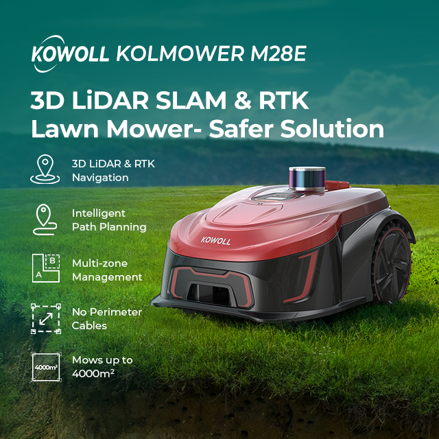 KOWOLL M28E: 3D LiDAR SLAM & RTK Robot Lawn Mower by KOWOLL Garden ...