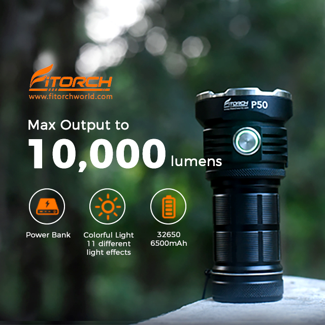 10,000 lm Affordable Rechargeable Searchlight by Fitorch Team - Indiegogo