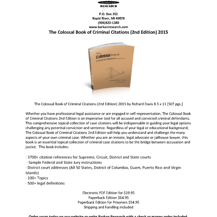 The Colossal Book of Criminal Citations by Richard Davis - Indiegogo