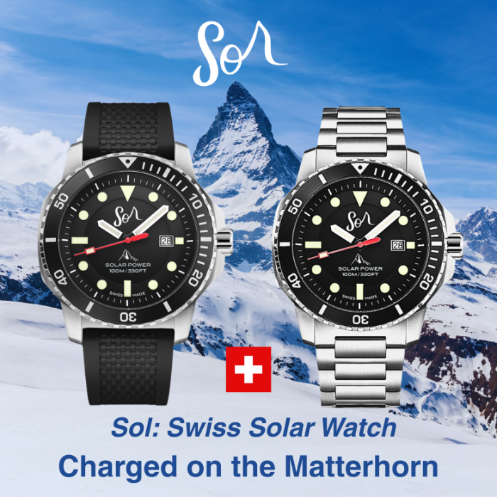 ‘Sol’ Swiss Solar Watch: Charged on the Matterhorn by Sol Watch - Indiegogo