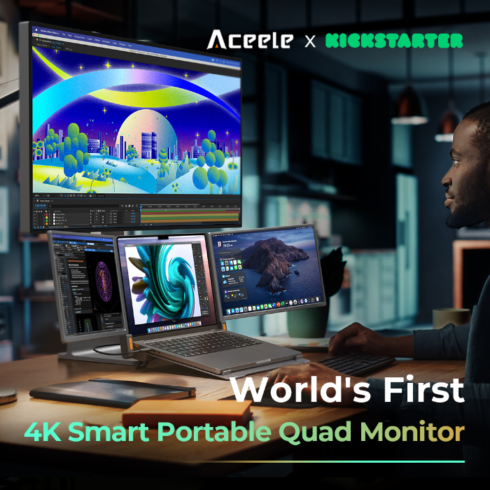 ACEELE: World First 4K Smart Portable Quad Monitor by aceele screen ...