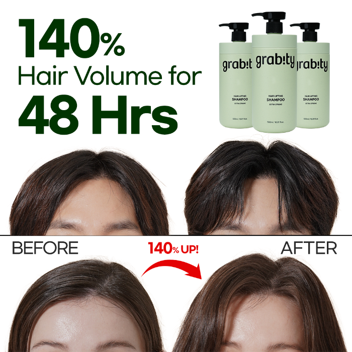 EXTRA Hair Volume for 48 Hours! GRABITY Shampoo by Polyphenol Factory ...