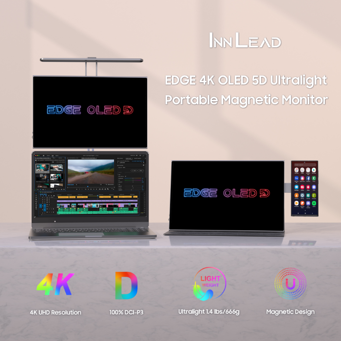 EDGE 4K OLED Ultralight Portable Magnetic Monitor by Ava InnLead ...