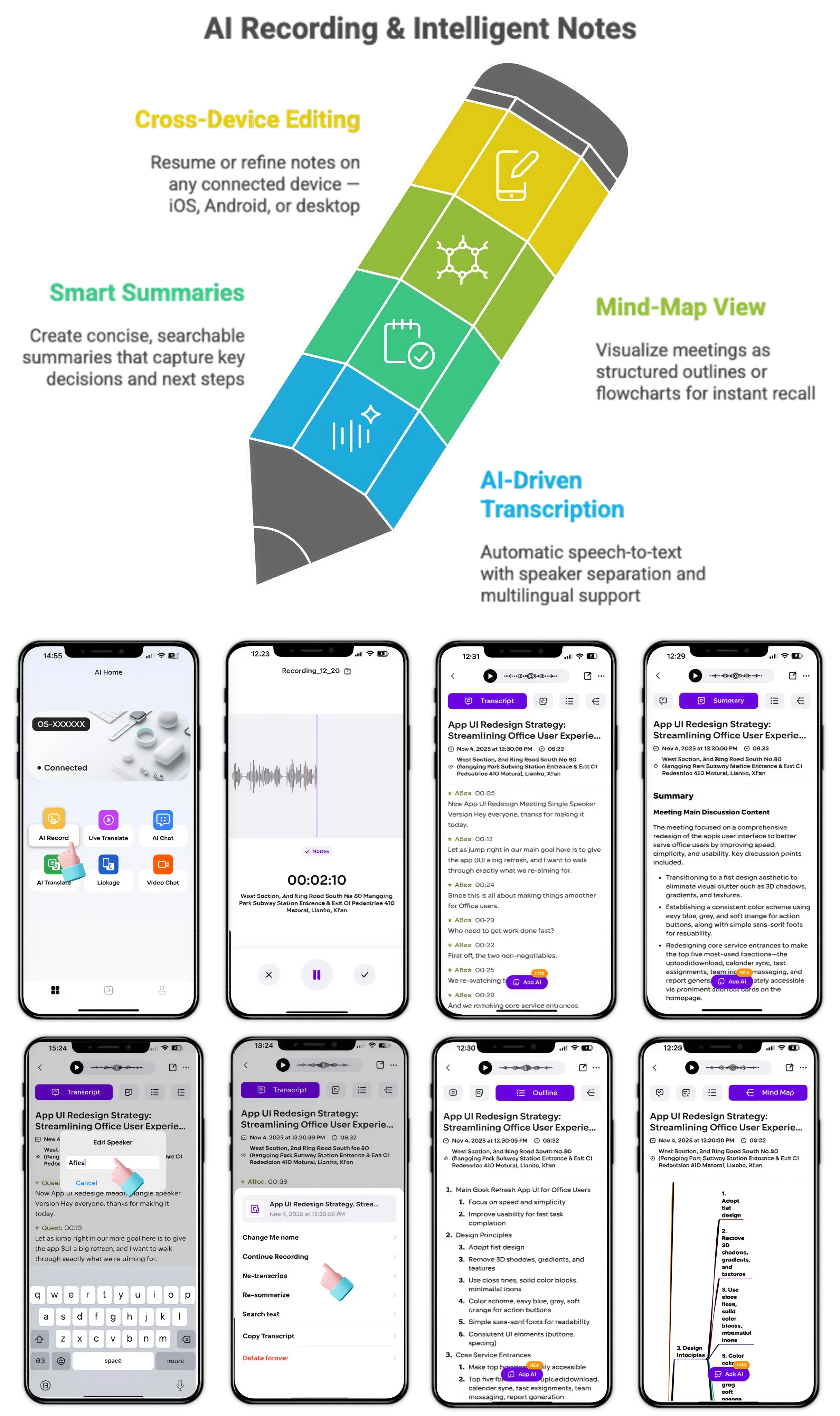 Hyper AI Note — Standalone AI Voice Recorder for Smart Notes by HyperAI ...