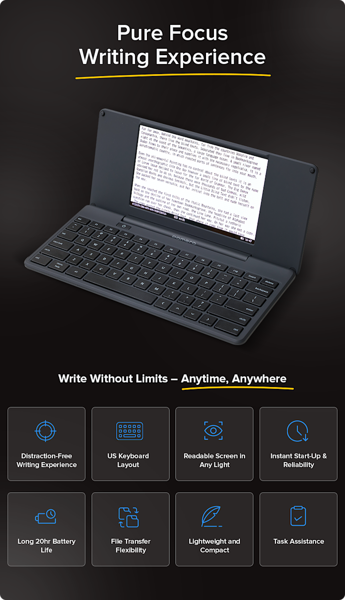 pomera - Full-Suite Typewriter For Focused Writing by pomera - Indiegogo