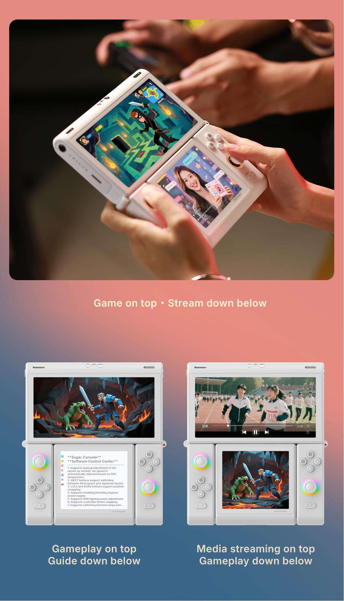 ONEXSUGAR: 1st Dual-Screen Transformable Handheld by OneXPlayer - Indiegogo
