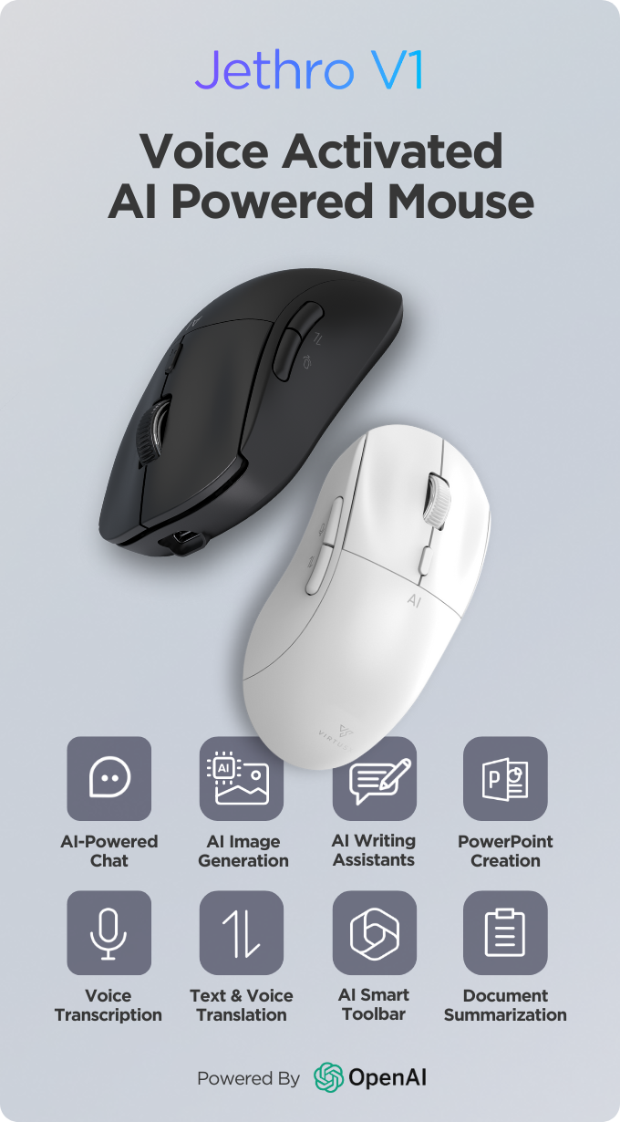 Jethro V1 - ChatGPT Empowered Voice AI Mouse by Virtusx - Indiegogo