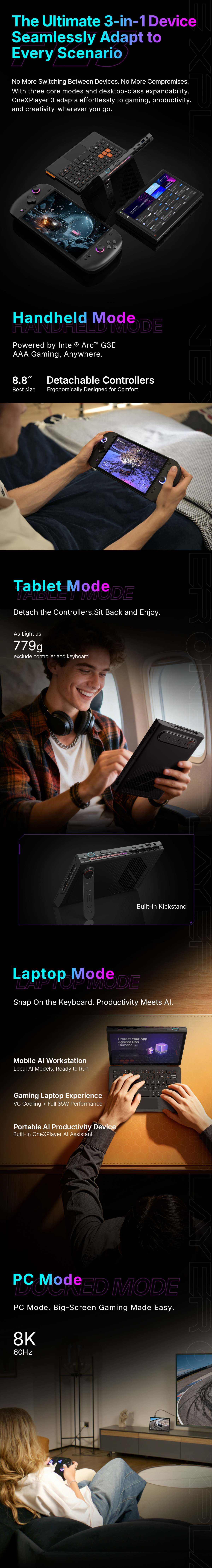 OneXPlayer 3: Next-Gen 3-in-1 AI Gaming and Productivity Handheld by ...