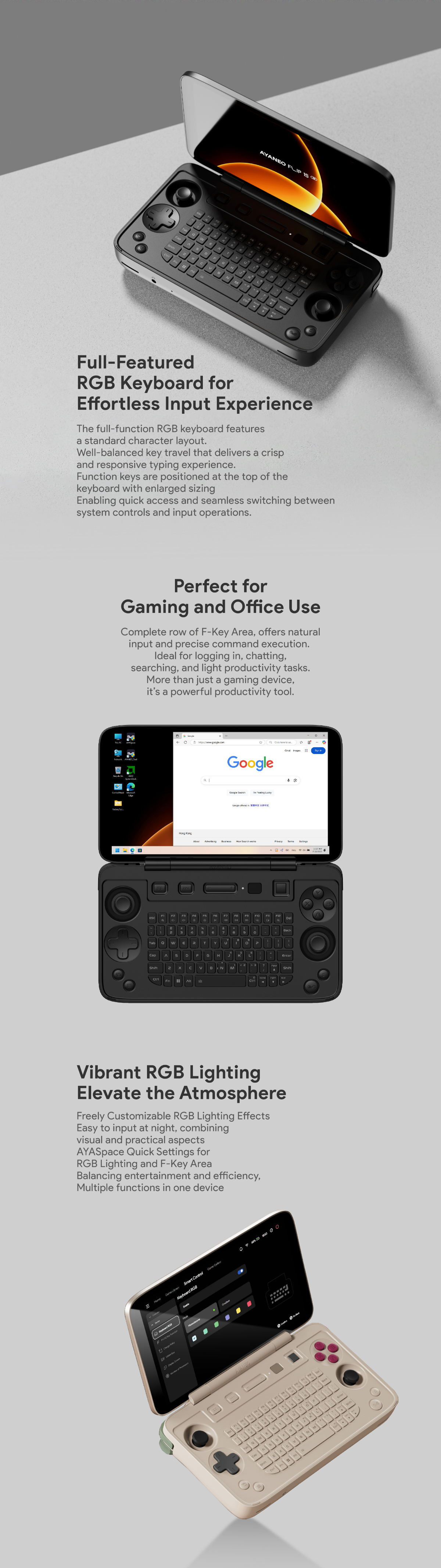 FLIP 1S:Flip Dual-Screen & Full-Keyboard handheld by AYANEO - Indiegogo