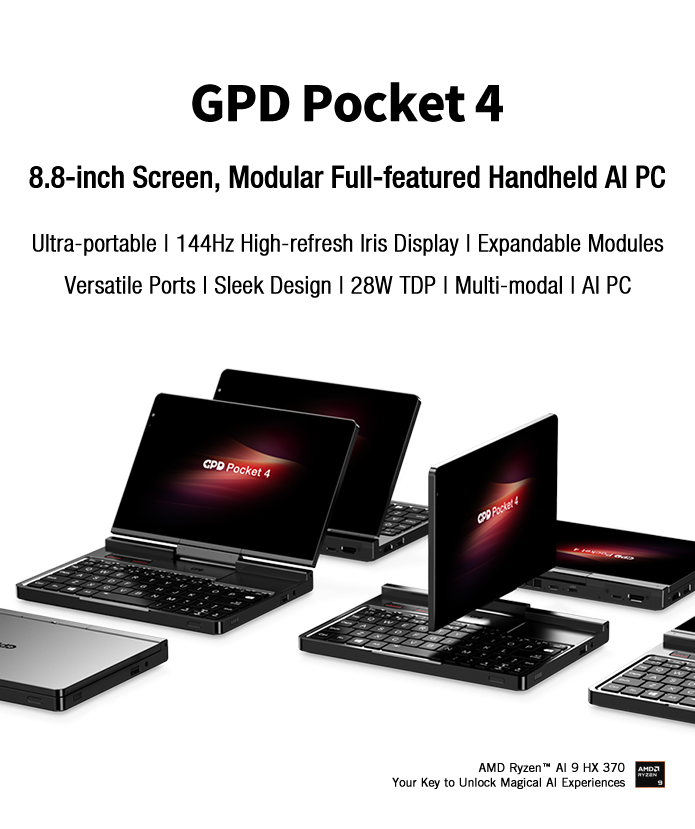 GPD Pocket 4: Modular Full-featured Handheld AI PC by GPD HK - Indiegogo